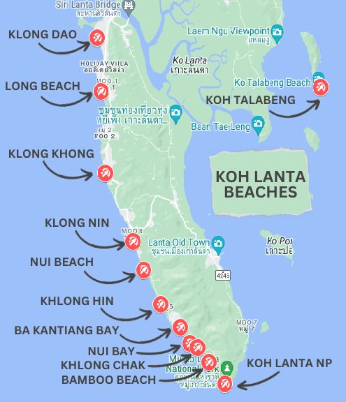 12 Best Beaches in Koh Lanta + Map